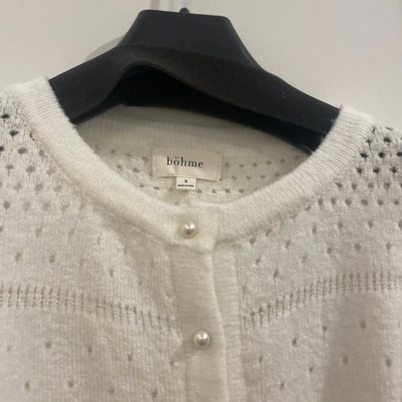 bohme | Sweaters | Bohme Nwt White Adorably Detailed Pearl Buttons ...